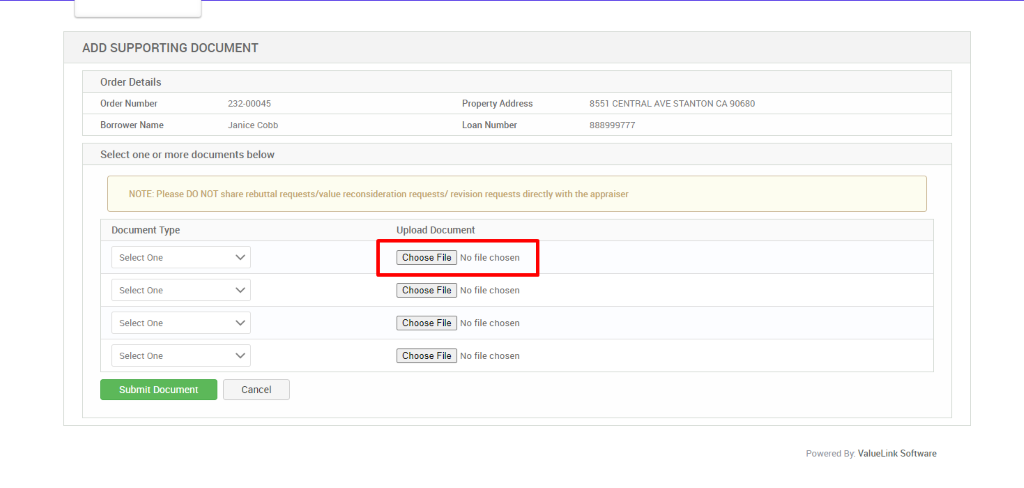 Order Management - Add A Supporting Document To An Appraisal Order – ValueLink Software