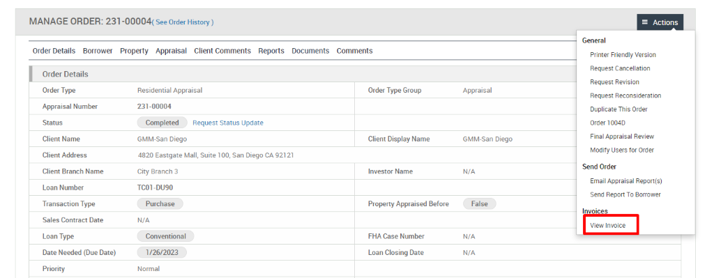 Order Management - Request a Payment from the Borrower or Client – ValueLink Software