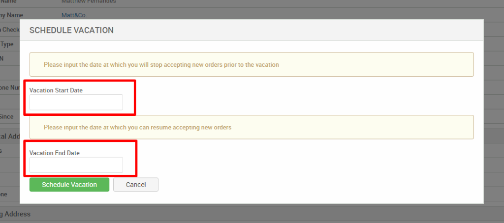 Scheduling a Vacation – ValueLink Software