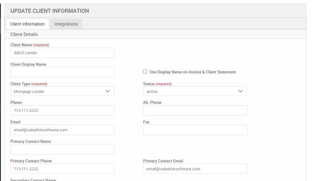How To Edit Client Details – ValueLink Software