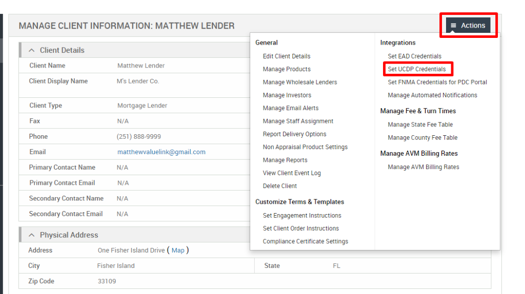 How To Set Client’s UCDP Credentials – ValueLink Software