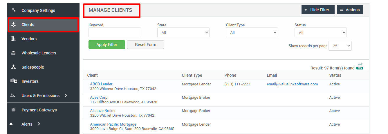 How To Set Client’s UCDP Credentials – ValueLink Software