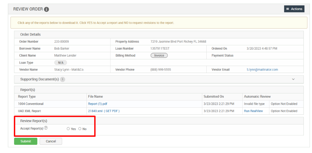 Reviewing Order Process – ValueLink Software