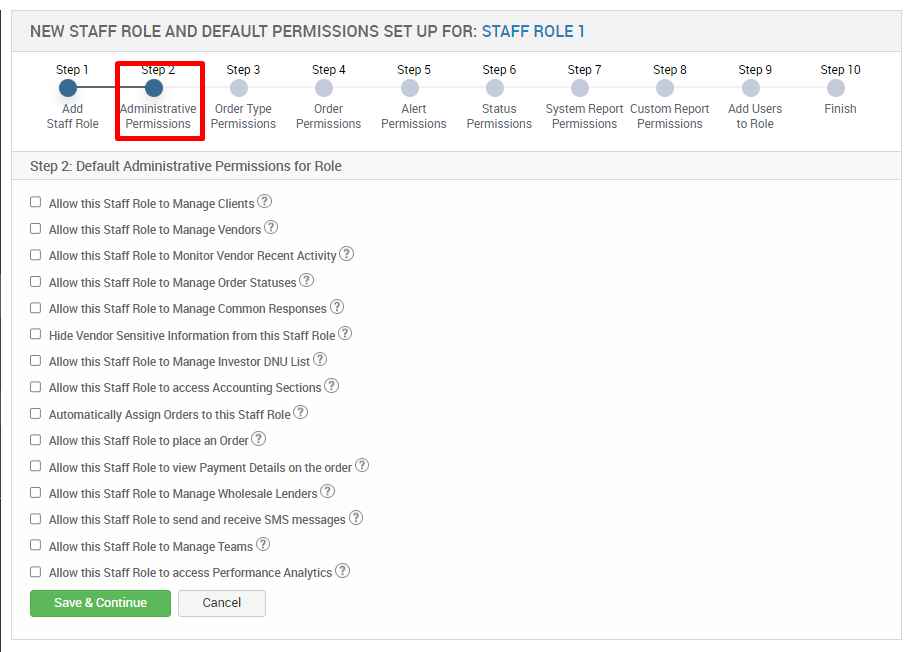 Create a New Staff Role – ValueLink Software