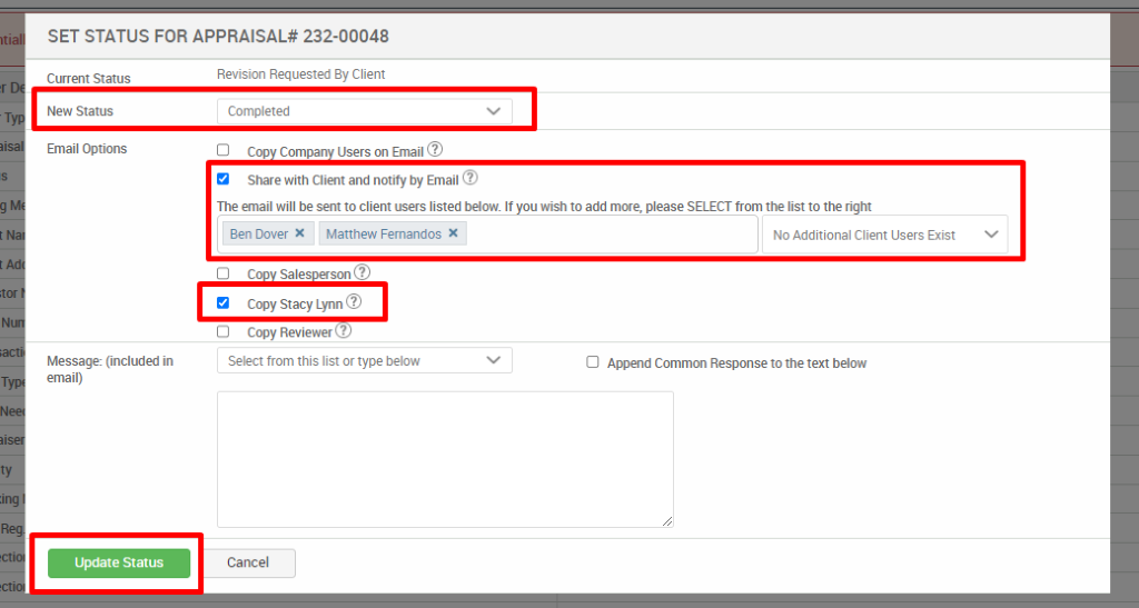 Review Client Revision Request and Forward it to the Appraiser ...
