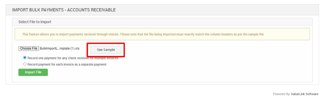 Import Payments into Accounts Payables – ValueLink Software