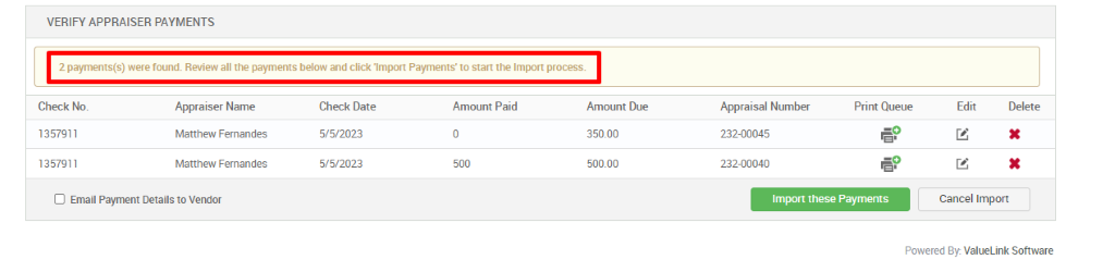 Import Payments into Accounts Receivables – ValueLink Software