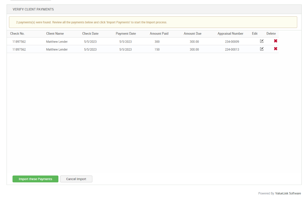 Import Payments into Accounts Payables – ValueLink Software