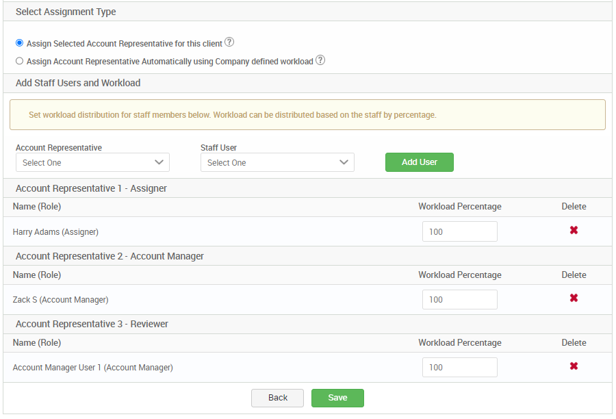 Setup Staff Assignment Workload – ValueLink Software