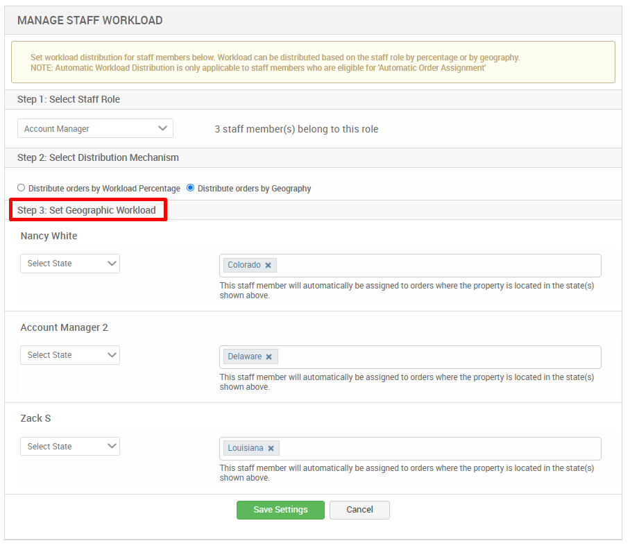 Setup Staff Assignment Workload Valuelink Software 