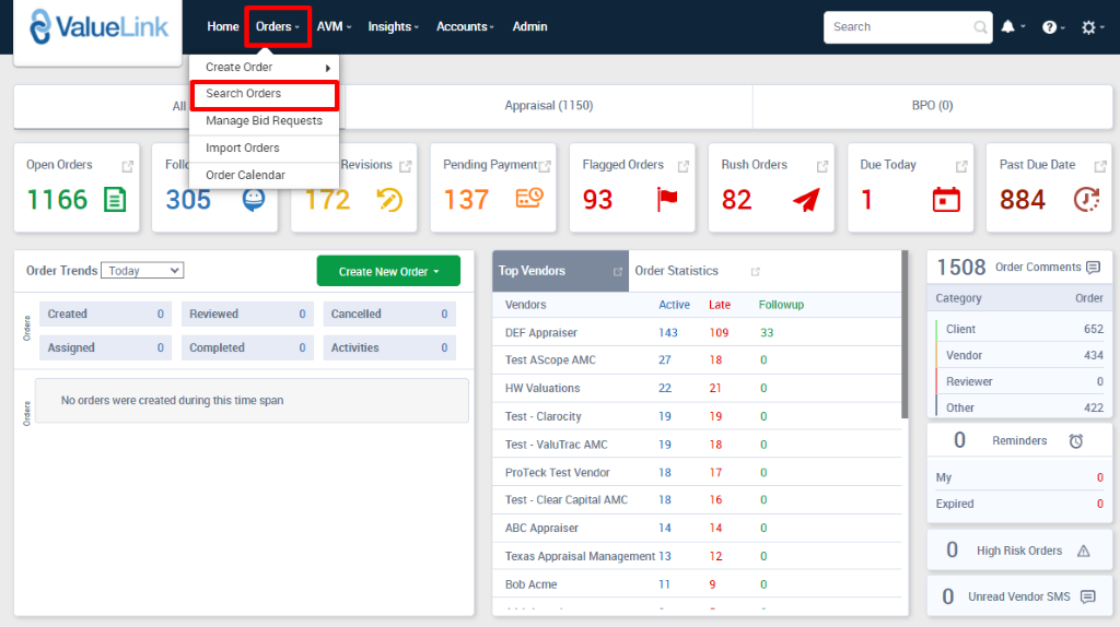 Reviewing Order Process – ValueLink Software