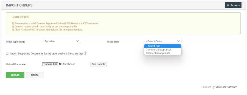 How to Import Orders – ValueLink Software