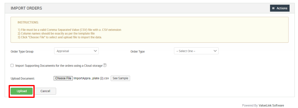 How to Import Orders – ValueLink Software