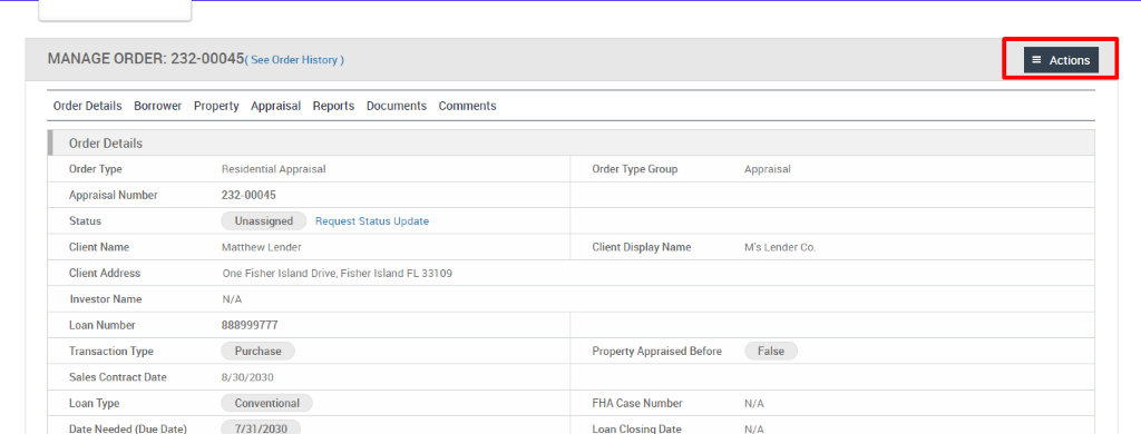 Order Management - View Invoice For Appraisal Order – ValueLink Software