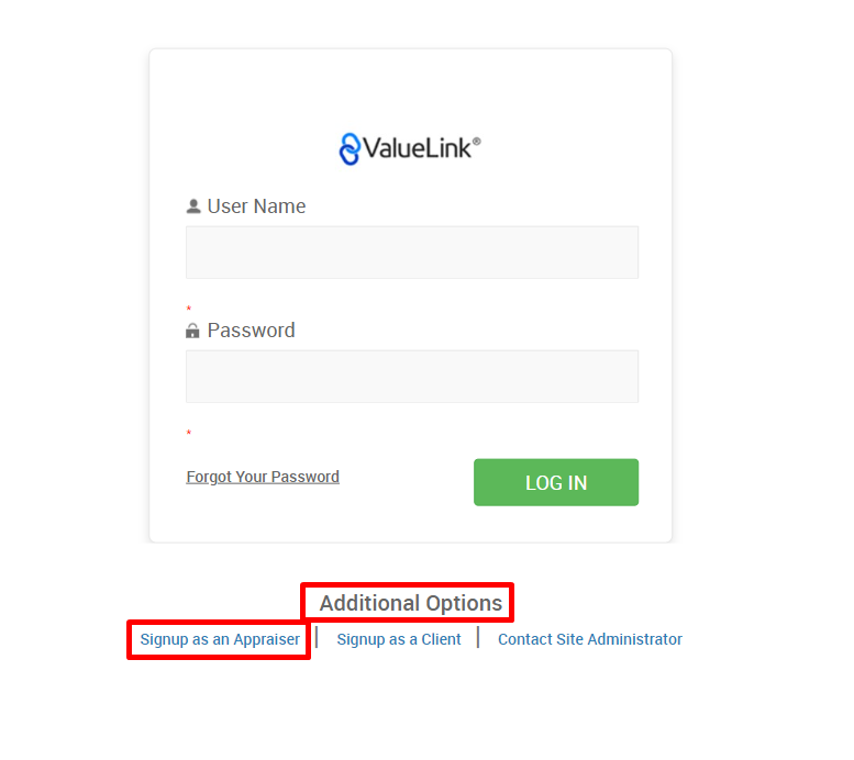 Sign-up (Without Invitation) To Use System – ValueLink Software