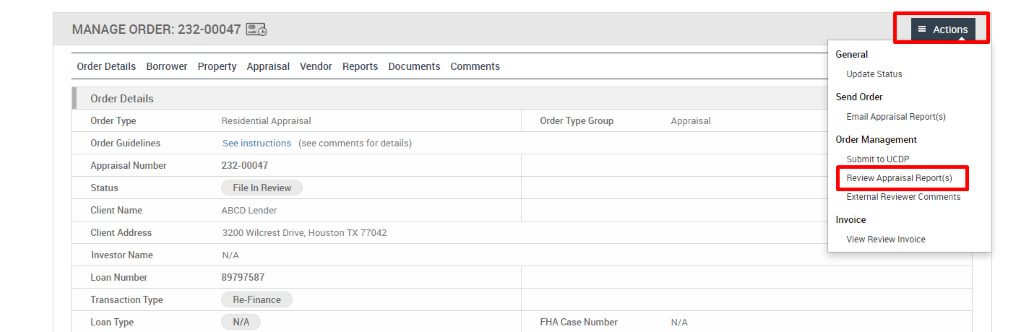 Accept/Reject an Appraisal Report – ValueLink Software