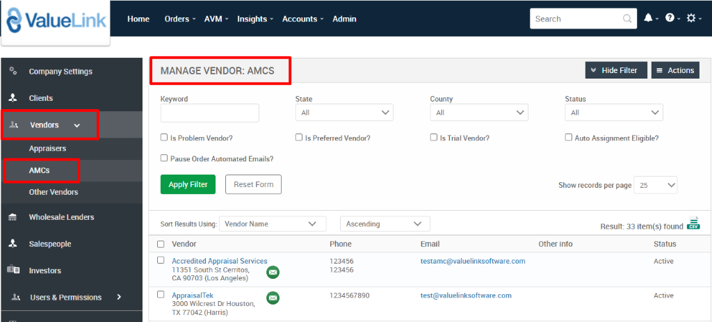 How To Add or Modify Coverage and Licenses for an AMC – ValueLink Software