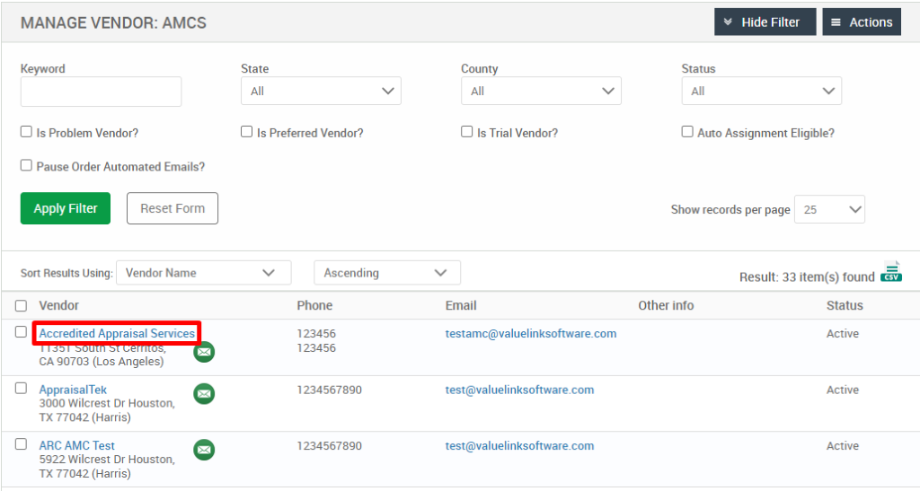 How To Edit AMC Details – ValueLink Software