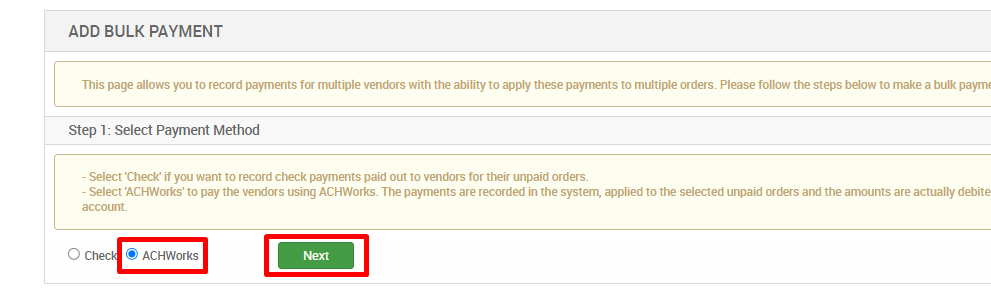 Issue ACHWorks Payments to Vendors – ValueLink Software