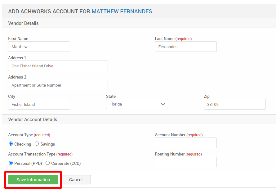 How To Add Direct Deposit Information For Appraisers – ValueLink Software