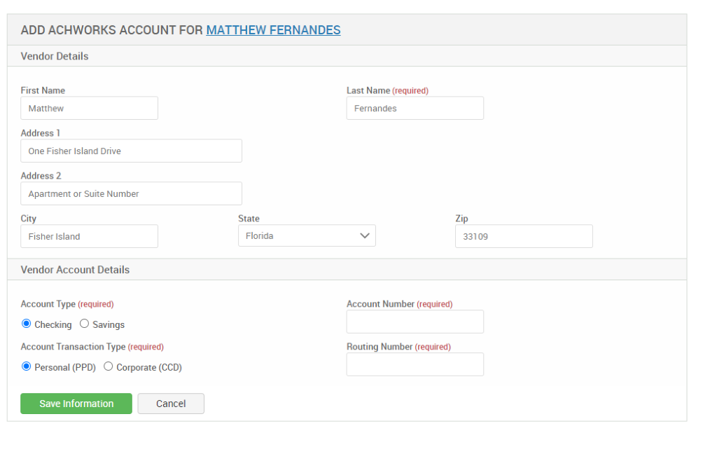 How To Add Direct Deposit Information For Appraisers – ValueLink Software