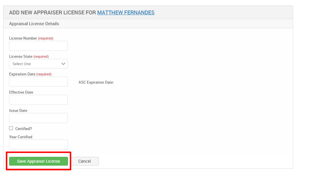 How To Add, Modify and Delete Appraiser License Information – ValueLink ...