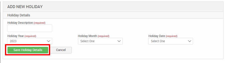 How to set up a Holiday Schedule for the Company – ValueLink Software
