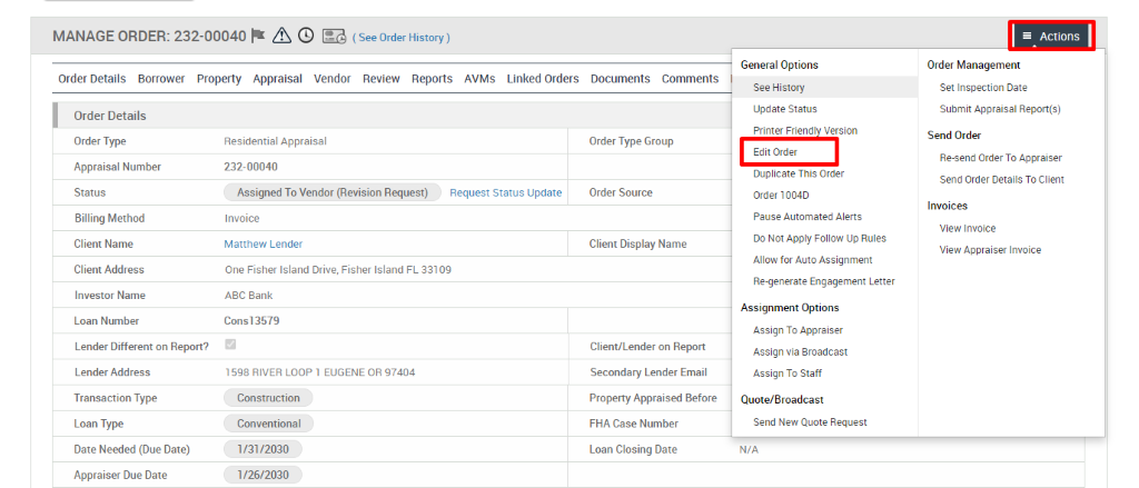 How to Modify Order Details – ValueLink Software